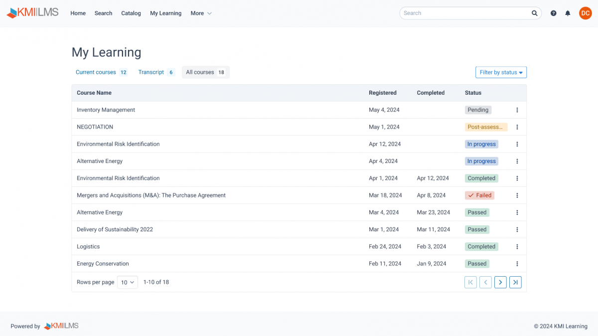 KMI Learning | LMS Features